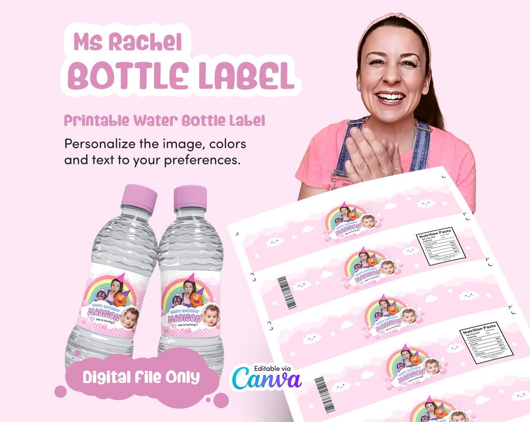 Ms. Rachel Water Bottle Label, Songs for Littles Water Bottle Label ...