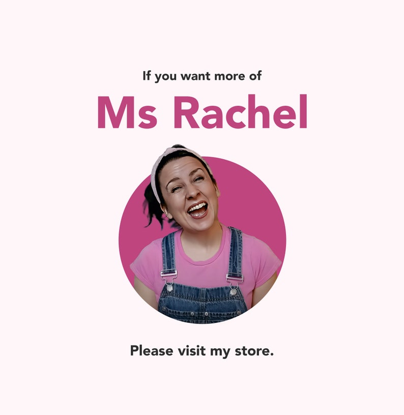 Ms Rachel Printable PNG, Sublimation for Tshirt, Songs for Littles ...