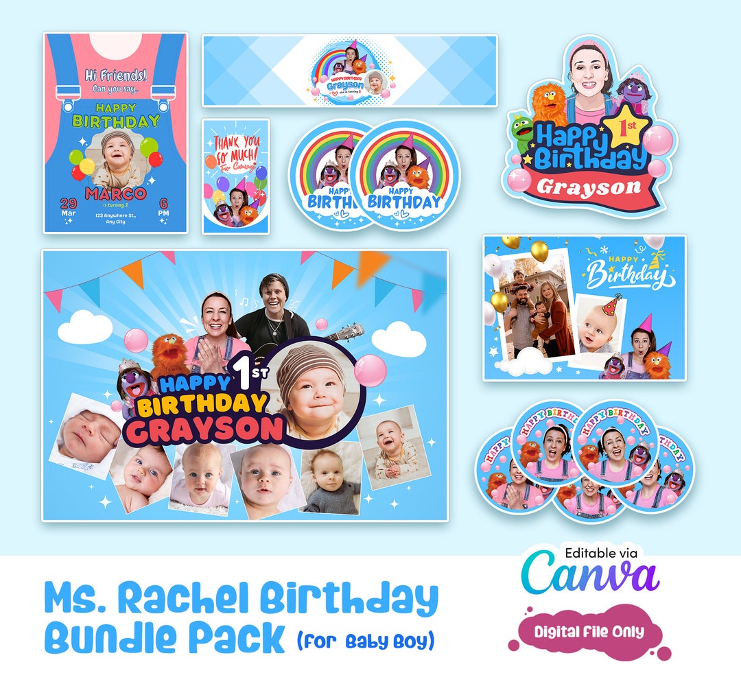 Ms Rachel Birthday Bundle Pack for Boy, Songs for Littles Birthday ...
