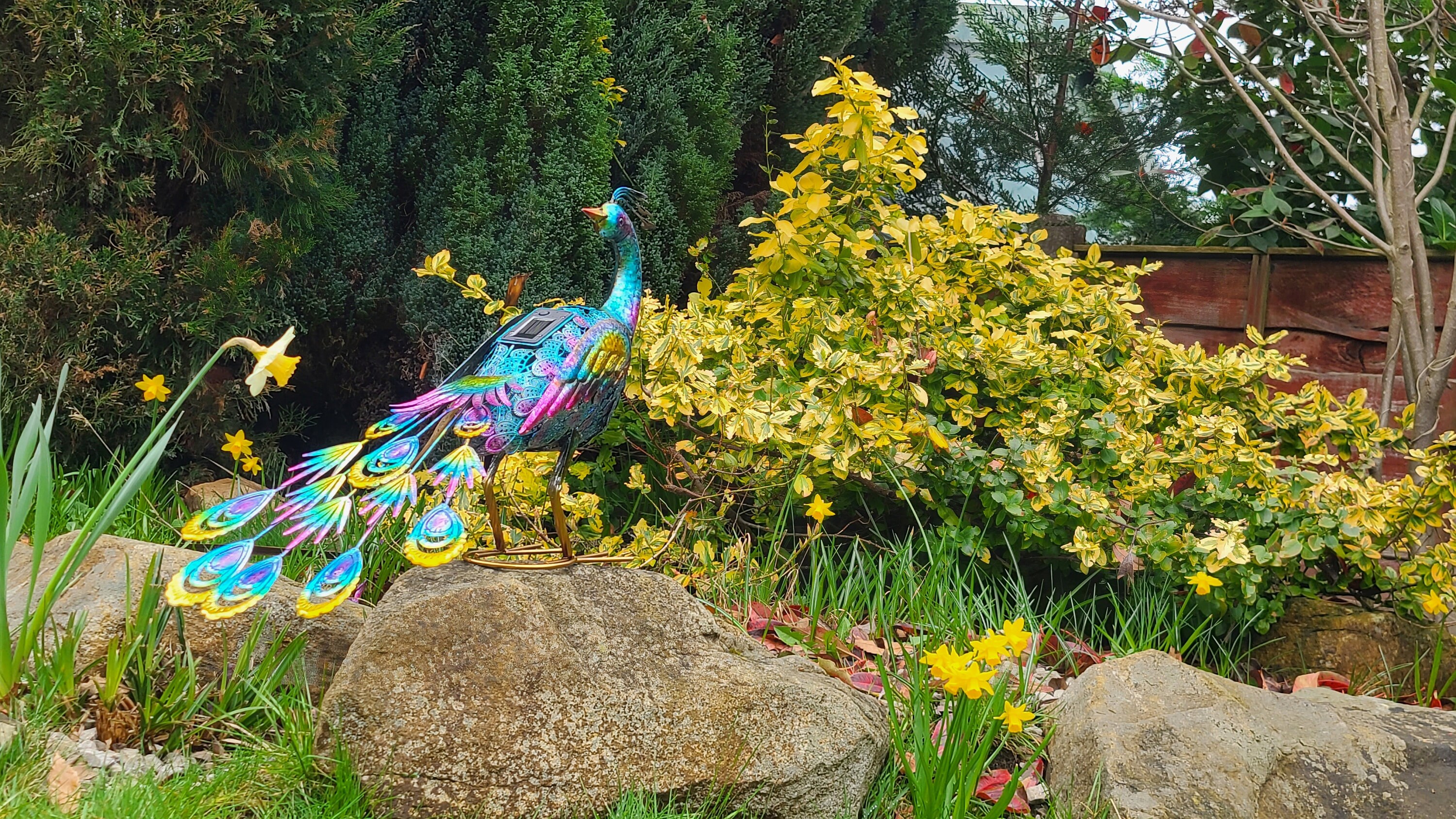 Handmade Solar Garden Lights Solar Powered Peacock Garden Ornaments ...