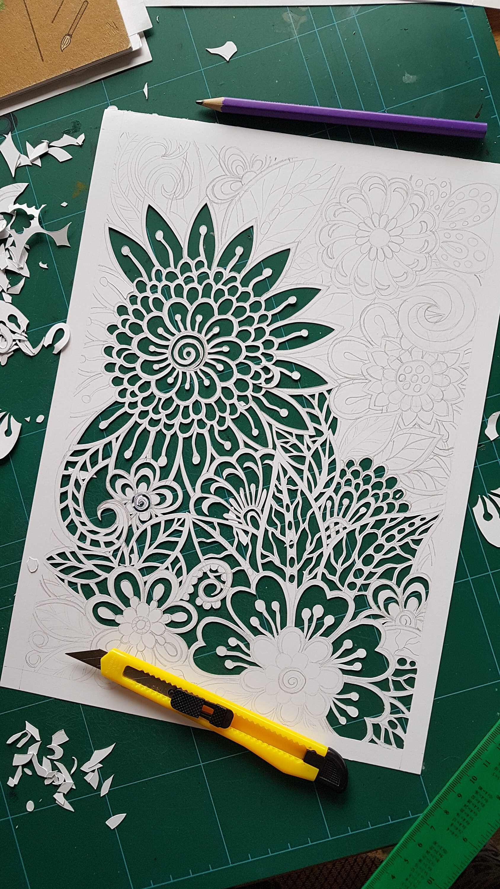 Paper Cut Out Flower Picture A4 - Etsy