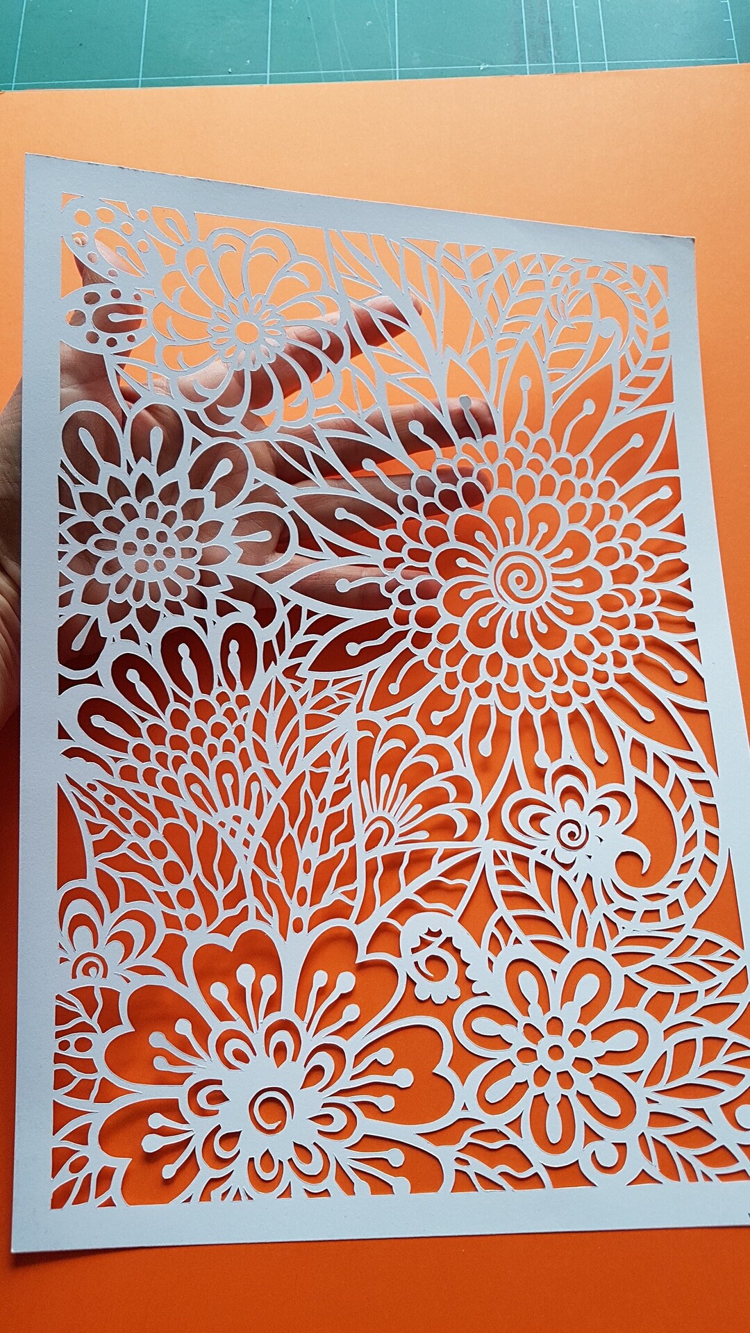 Paper Cut Out Flower Picture A4 - Etsy