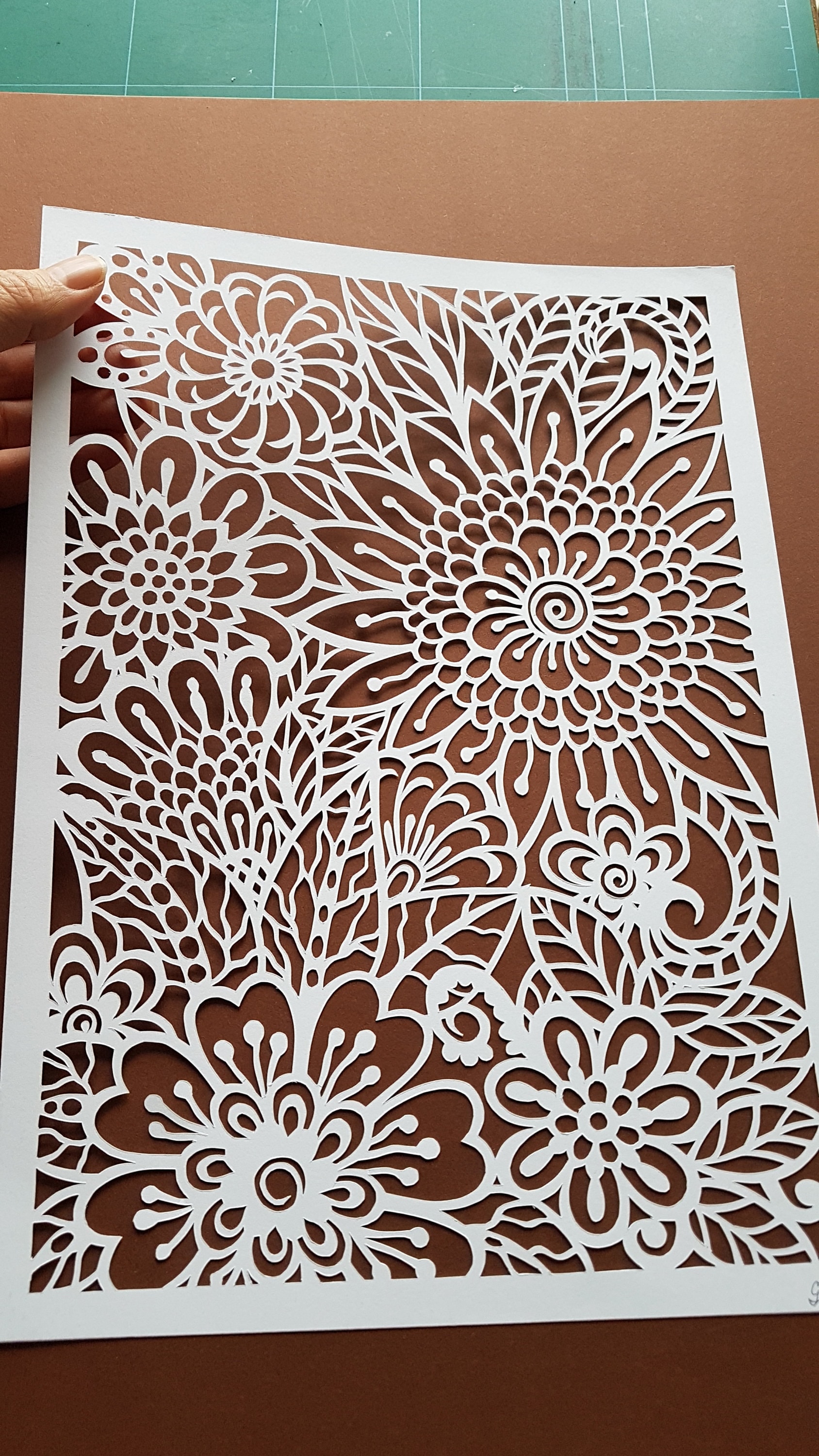 Paper Cut Out Flower Picture A4 - Etsy