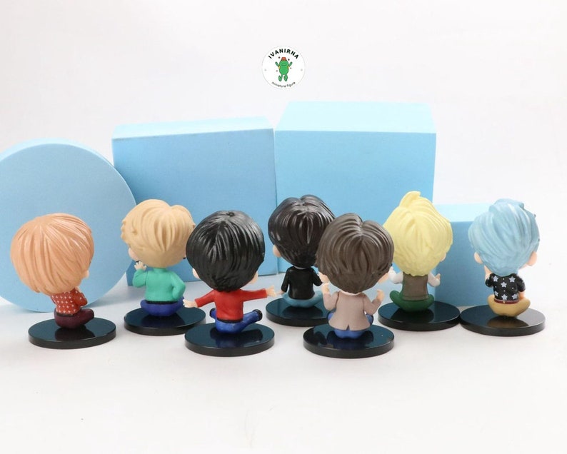 Tiny Tan Idol Figure Set 7 Pcs, Action Figure Kpop Idol Boys, Stand ...