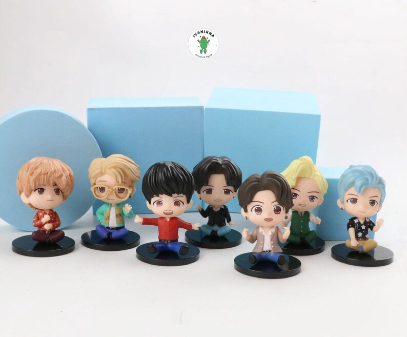Tiny Tan Idol Figure Set 7 Pcs, Action Figure Kpop Idol Boys, Stand ...
