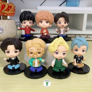 Tiny Tan Idol Figure Set 7 Pcs, Action Figure Kpop Idol Boys, Stand ...