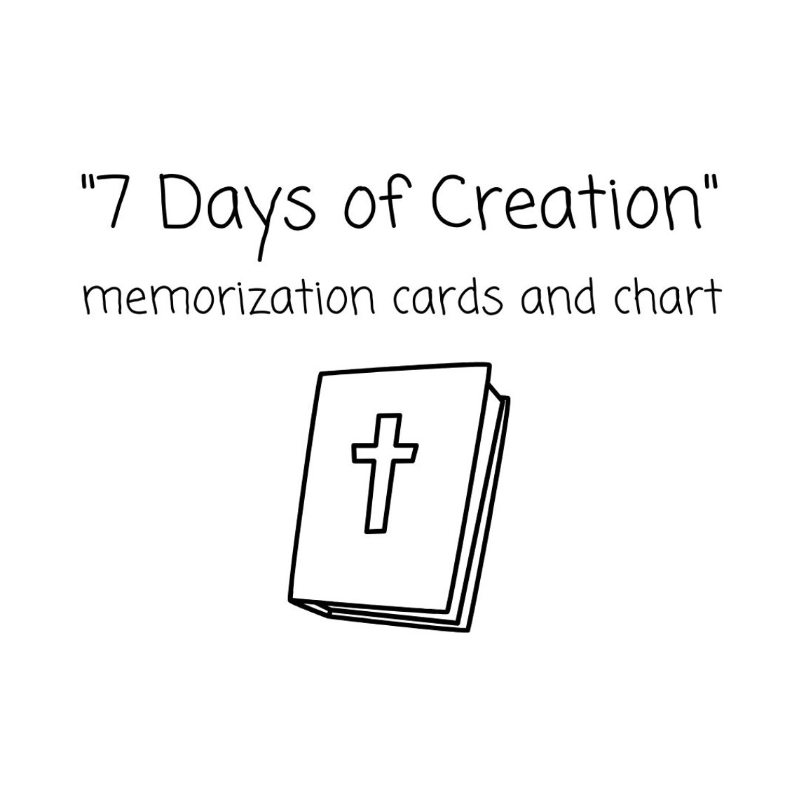 7 Days of Creation Memorization Cards and Chart - Etsy