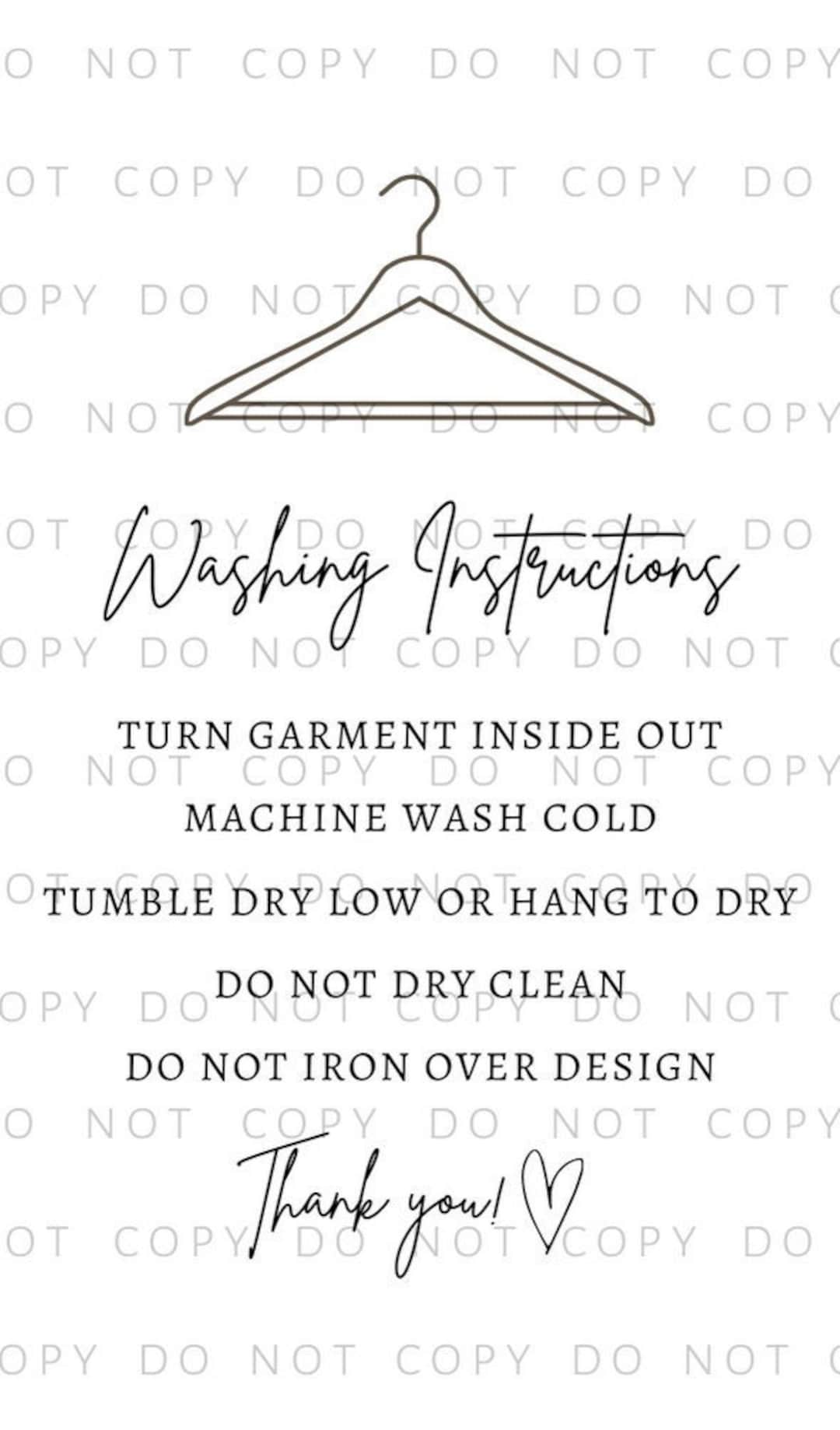 Washing Instructions for Shirts - Etsy