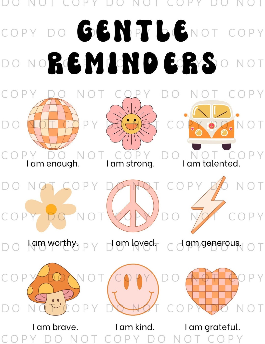 Groovy Gentle Reminders - Digital Download - Etsy