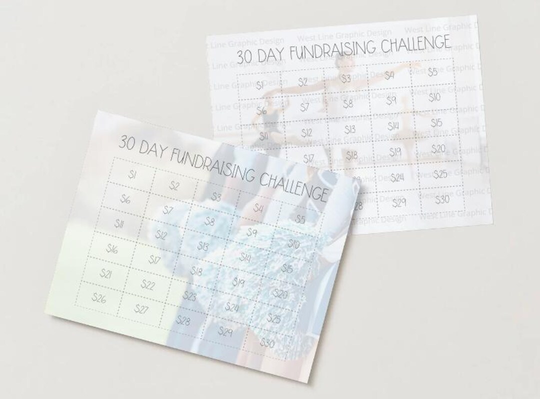 30 Day Dance Fundraising Challenge, Custom Sports Fundraiser Tracker ...