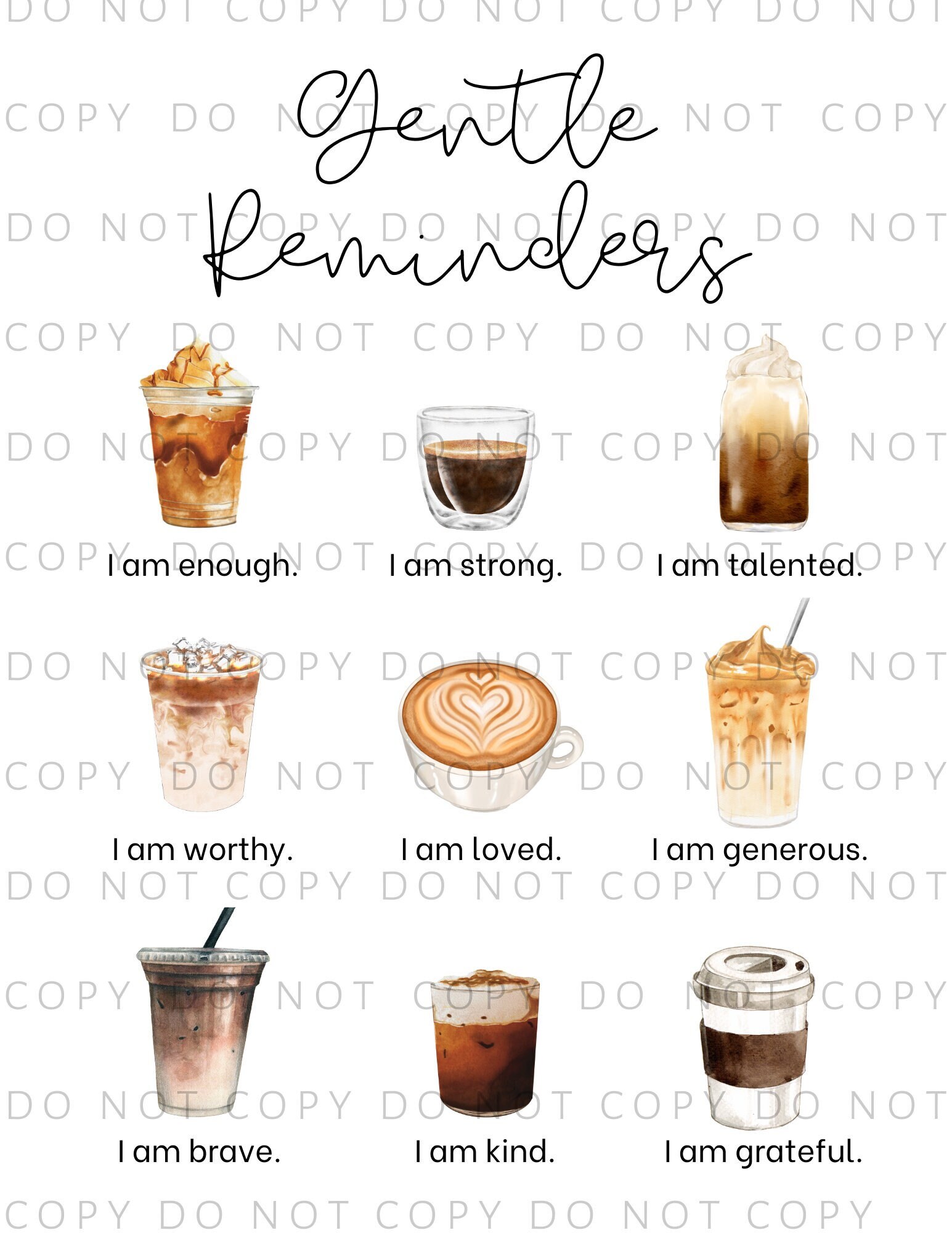 Espresso Gentle Reminders - Digital Download - Etsy