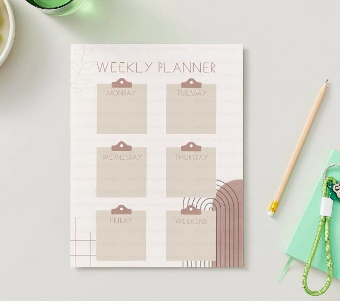 Boho Weekly Planner Printable | Minimalist Monday Start (digital ...