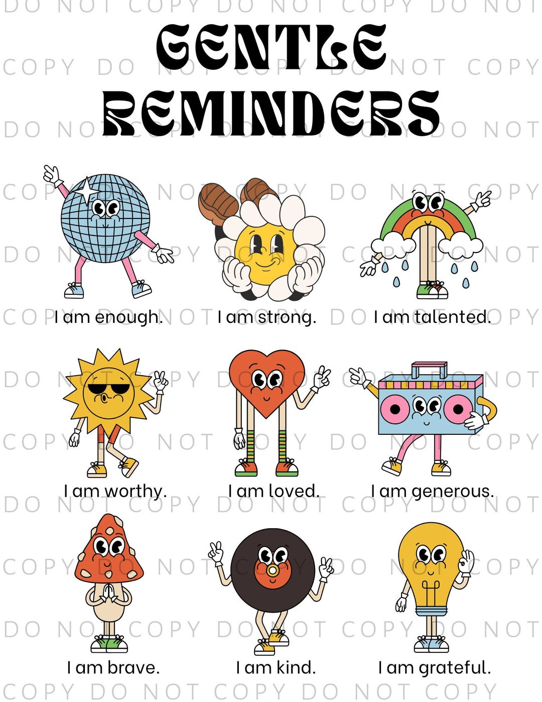Retro Gentle Reminders - Digital Download - Etsy