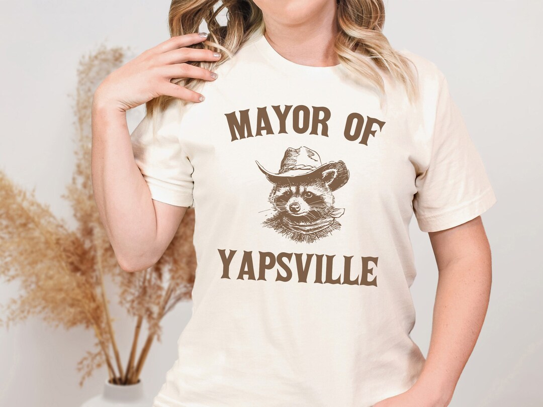 Raccoon Mayor of Yapsville Cartoon Tee, Silly Y2K Shirt, Goofy Best ...