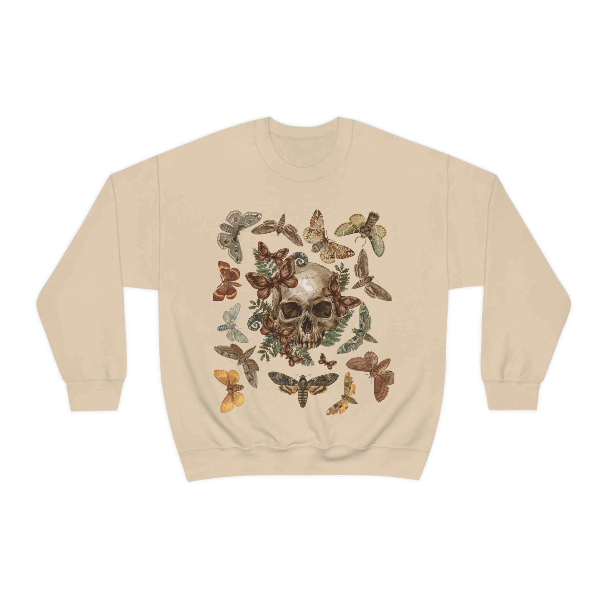 Moth Sweatshirt Skull, Academia, Cottage Core, Goblinecore , Aesthetic ...