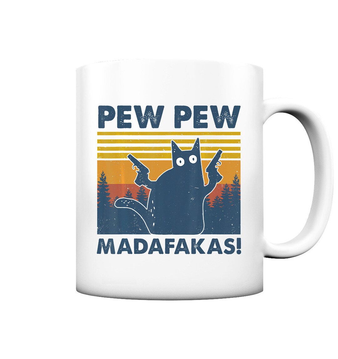 Vintage Cats Pew Pew Madafakas Funny Crazy Cat Lovers Gifts - Matt Mug ...
