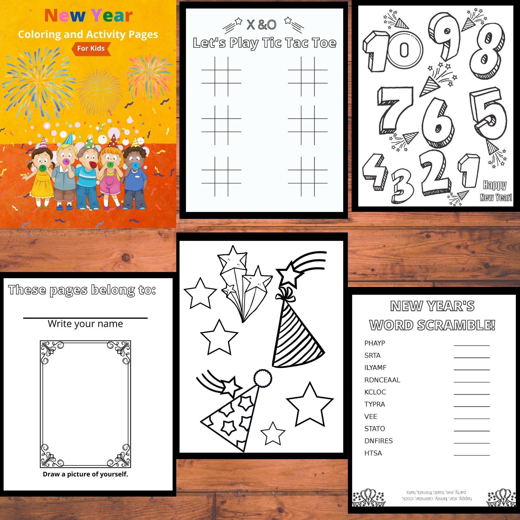 New Year Kids Coloring Pages