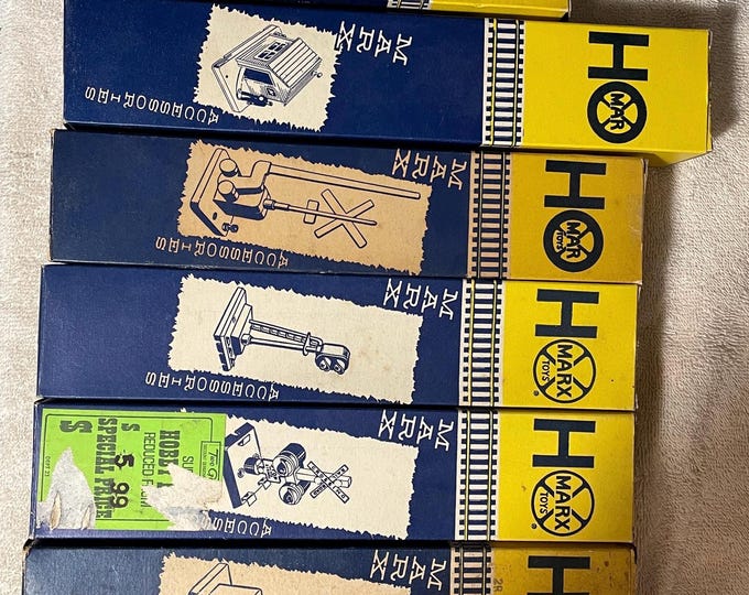 6 Original Marx Ho Accessory Boxes With Track, Instructions and Wire ...