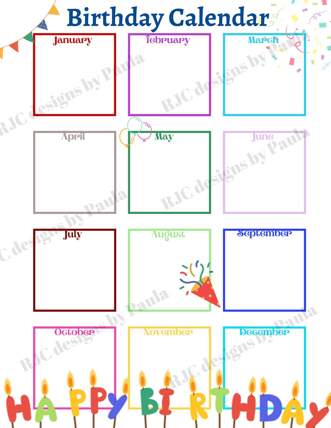 Birthday Planner Template - Etsy