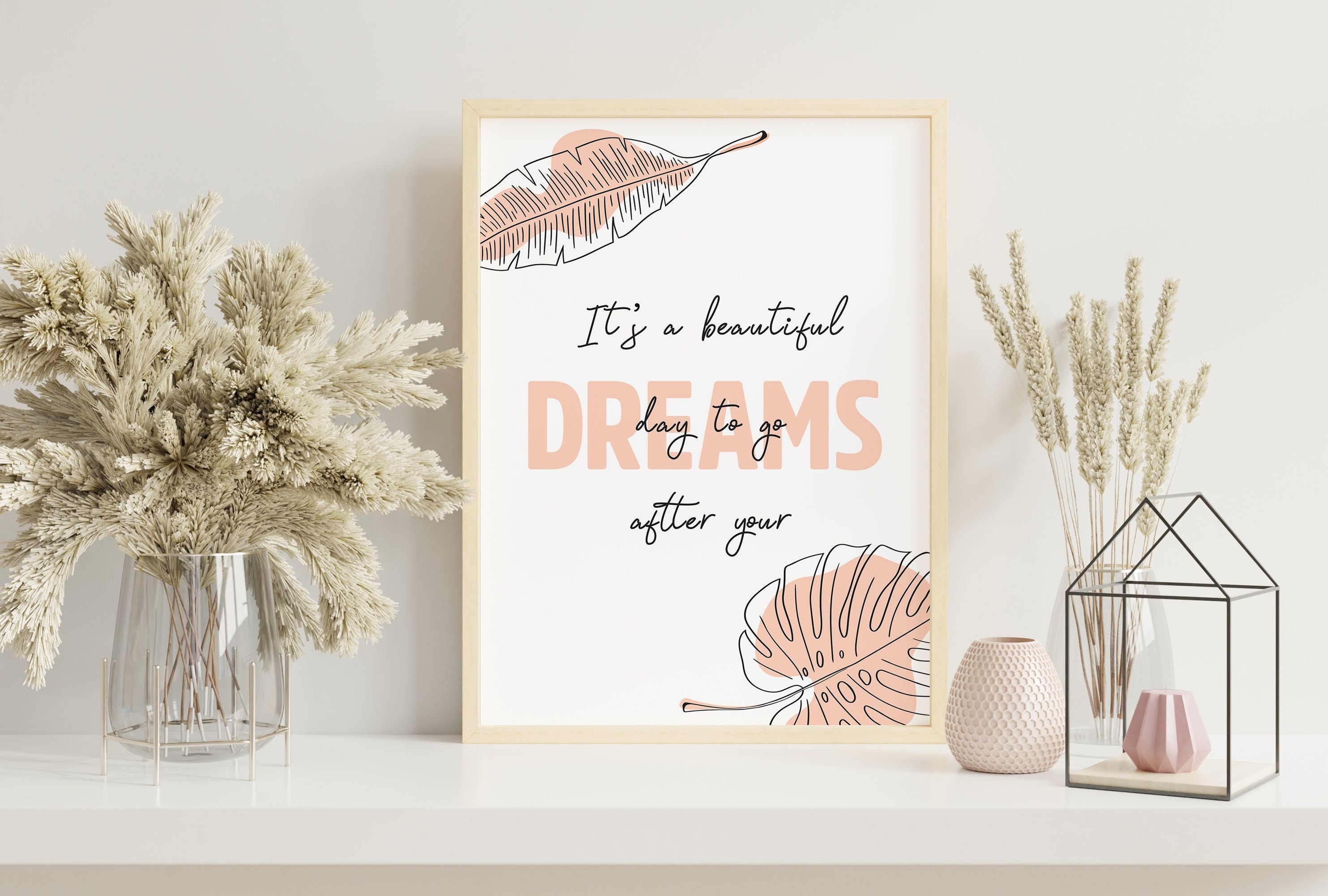 I dream bohemian style poster Inspirational quote poster digital ...