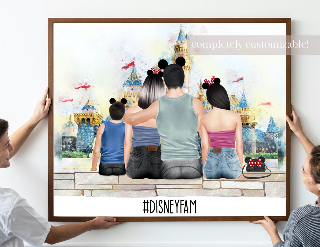 Custom Disney Family Print | Custom Disney Family Portrait | Disney ...