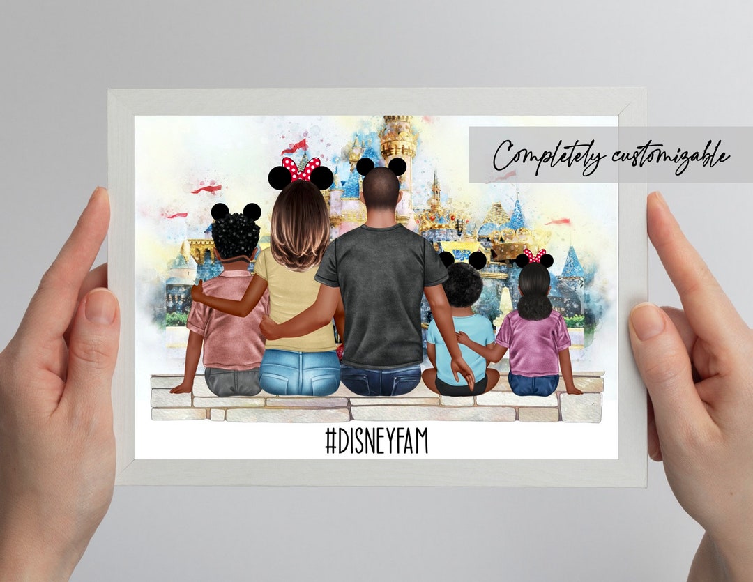 Custom Disney Family Print Custom Disney Family Portrait Disney Gift ...