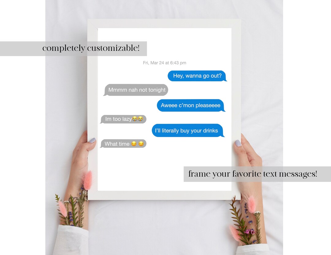 Custom Text Message Gift | Text Messages Design | Custom Boyfriend Gift ...