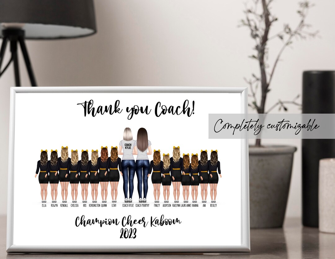 Custom Gift, Custom Cheerleader Print, Gift for Cheer Coach, Gift for ...
