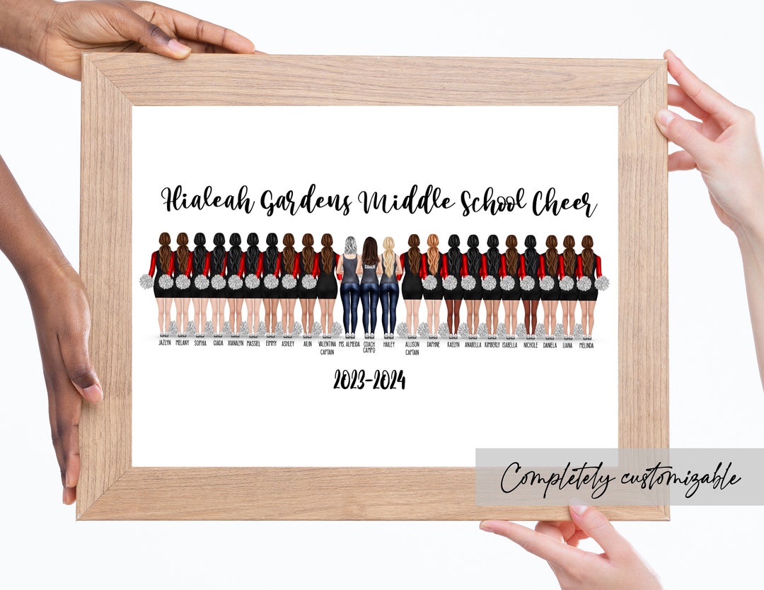Custom Gift, Custom Cheerleader Print, Gift for Cheer Coach, Gift for ...