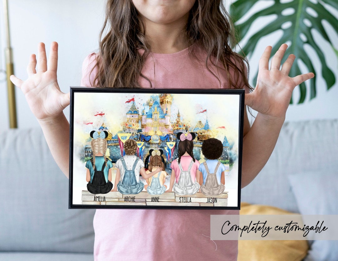 Custom Disney Family Print Custom Disney Family Portrait Disney Gift ...