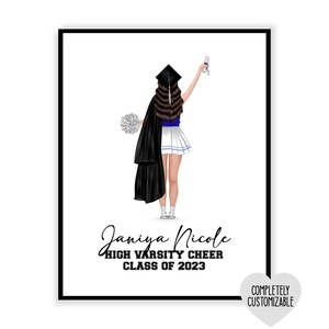 Custom Graduation Print, Cheerleader Graduation Gift, Gift for Graduate ...