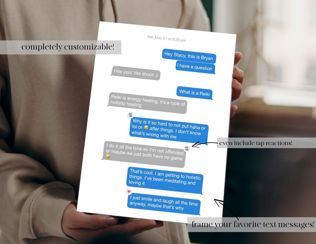 Custom Text Message Gift | Text Messages Design | Custom Boyfriend Gift ...