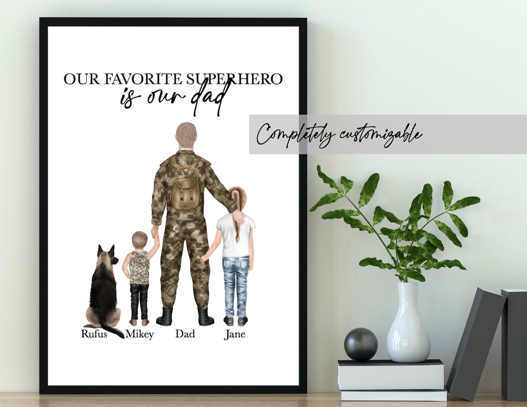 Custom Military Dad Gift Personalized Gift for Military Dad Military ...