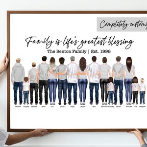 Custom Family Portrait Personalized Family Print Custom Gift for Family ...