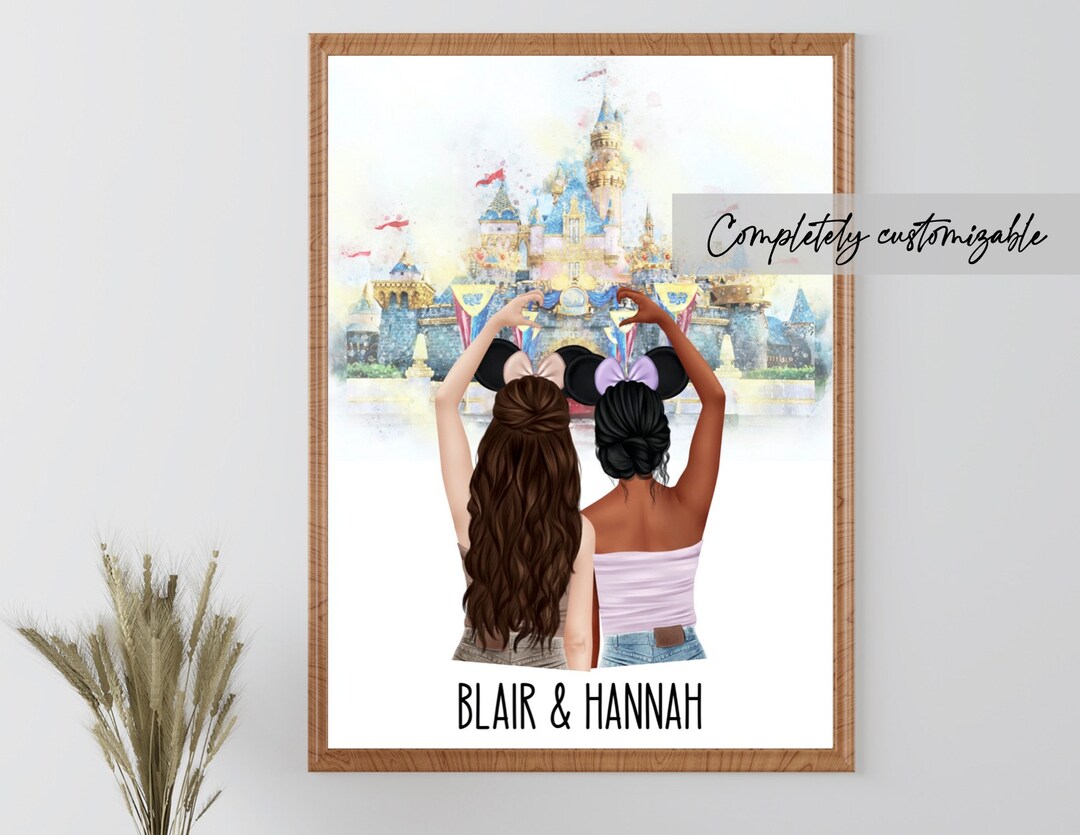Custom Disney Friend Print Custom Disney Friend Portrait Disney Gift ...