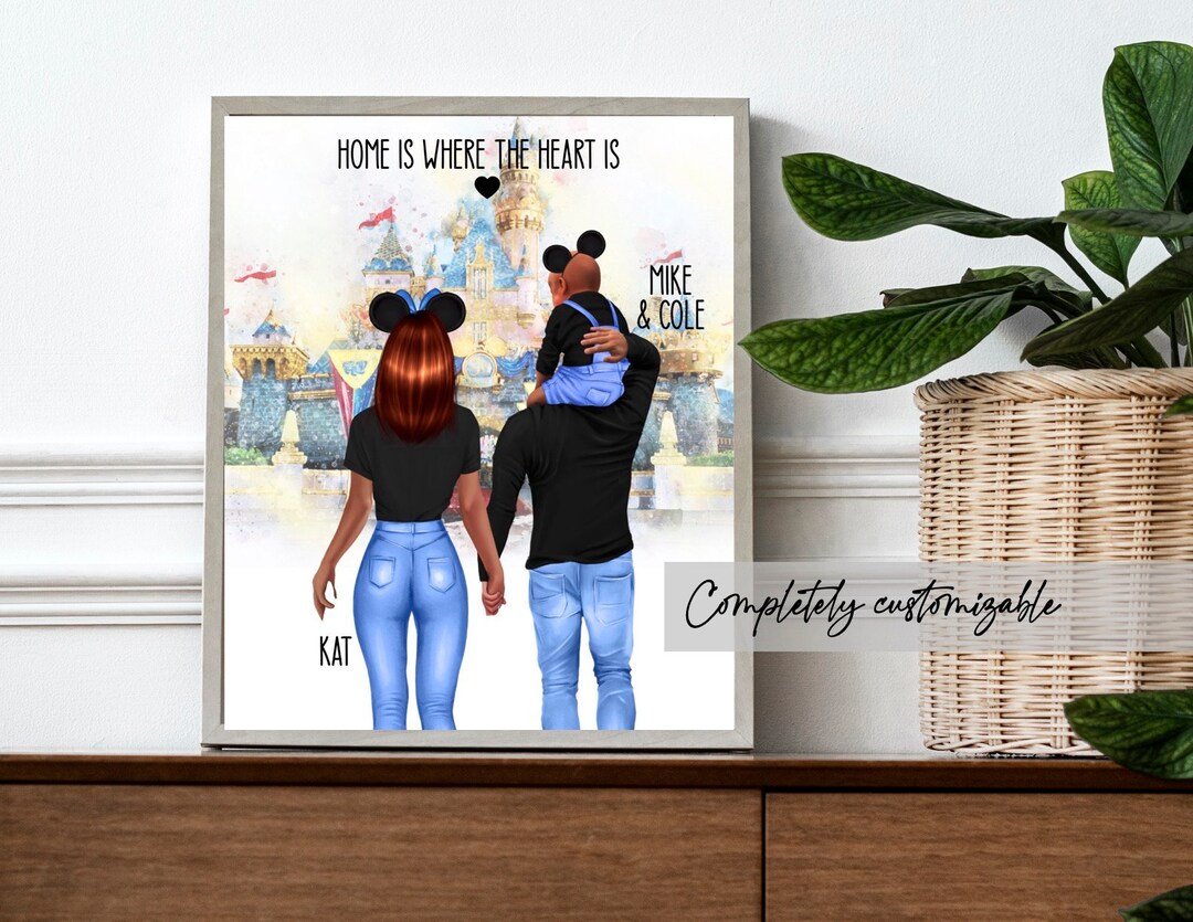 Custom Disney Family Print Custom Disney Family Portrait Disney Gift ...