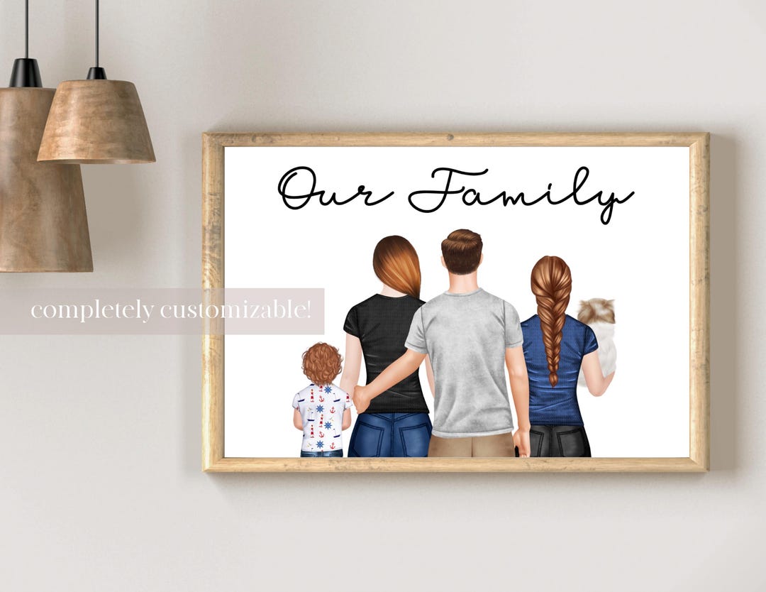 Custom Family Portrait | Digital Download & Printable Canvas ...