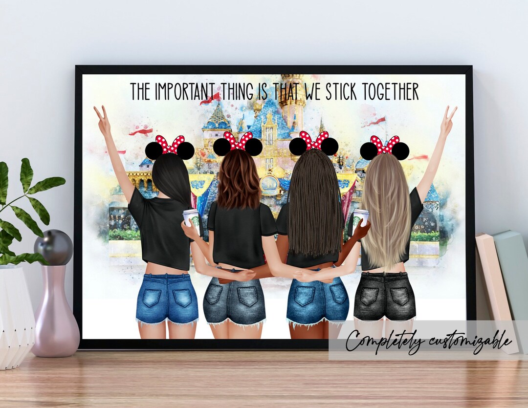 Custom Disney Friend Print Custom Disney Friend Portrait Disney Gift ...