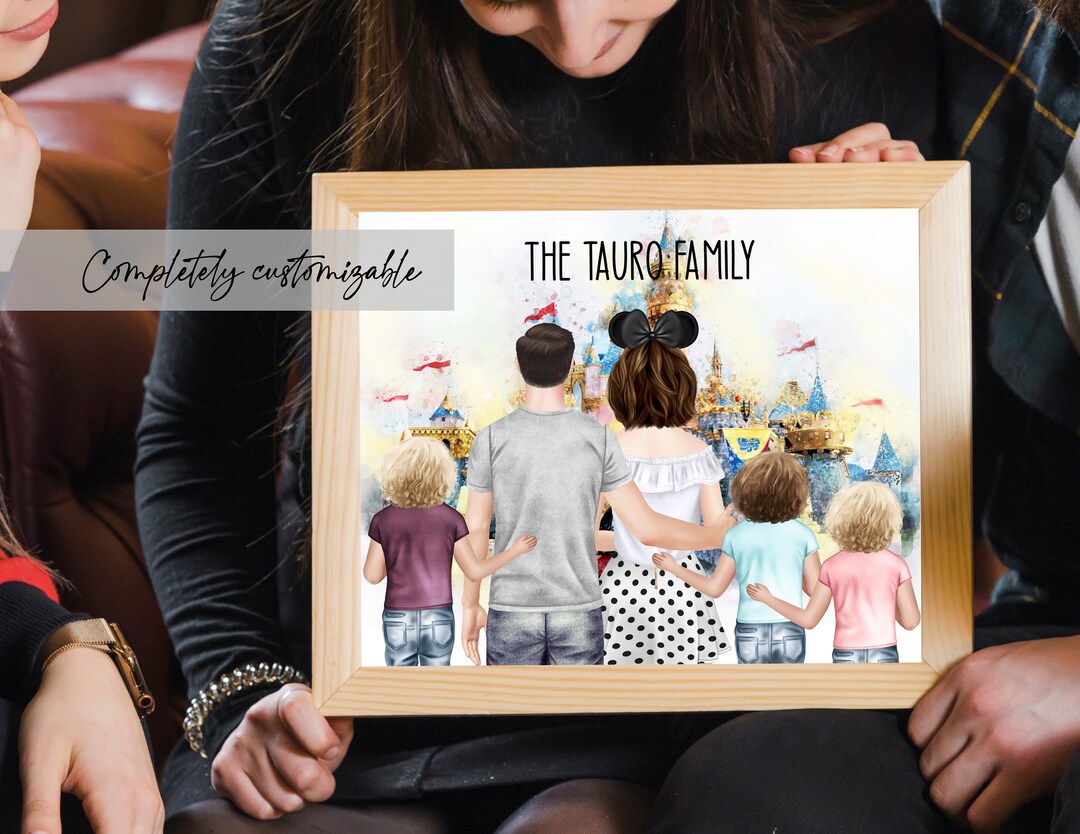 Custom Disney Family Print Custom Disney Family Portrait Disney Gift ...