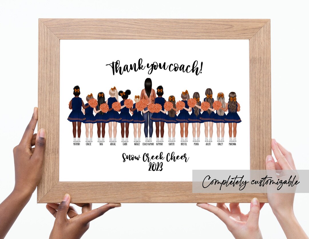 Custom Gift, Custom Cheerleader Print, Gift for Cheer Coach, Gift for ...
