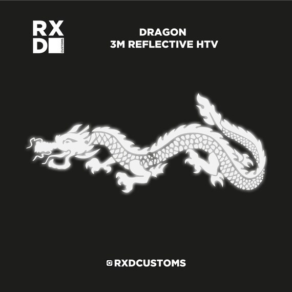 3m Reflective Iron On Htv Decal Stencil dragon print heat transfer for ...