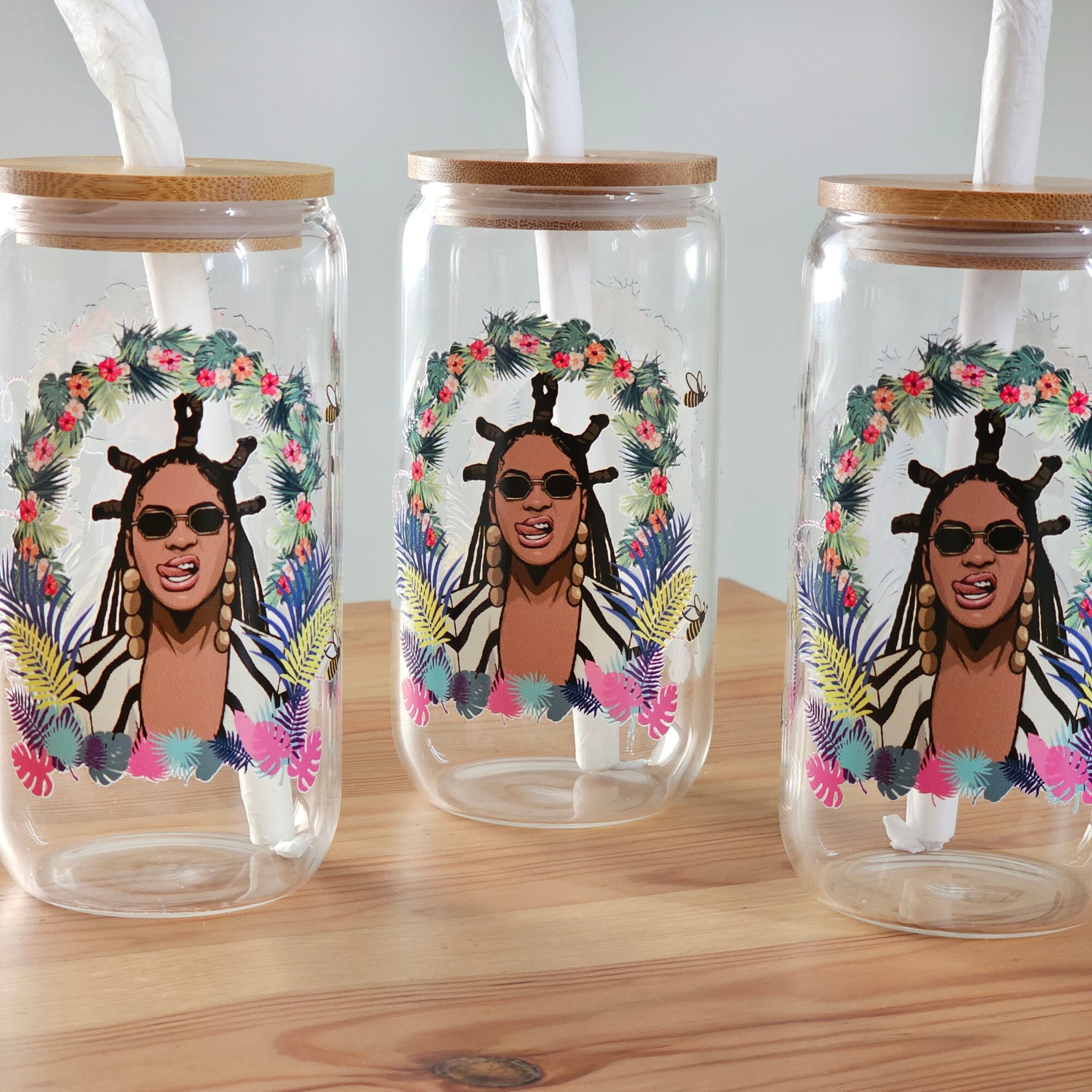 Beyonce-inspired 16 Oz Glass Can Cup With Surprise Libbey Glass ...