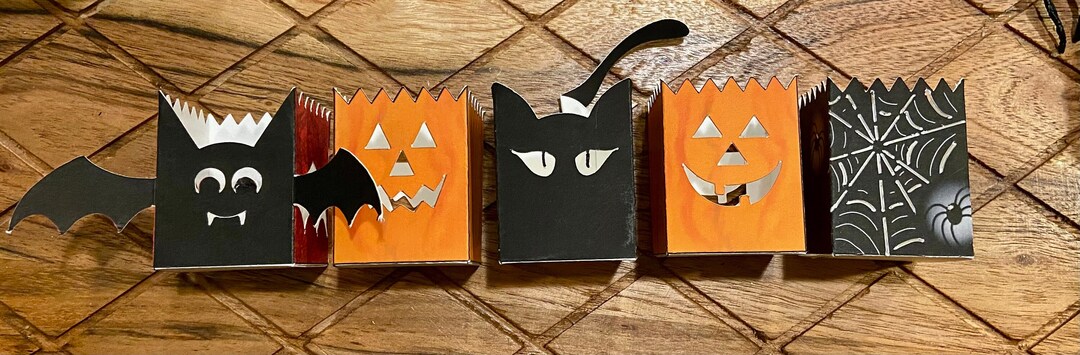 Halloween Treat or Tea Light Boxes Set of 5 - Etsy