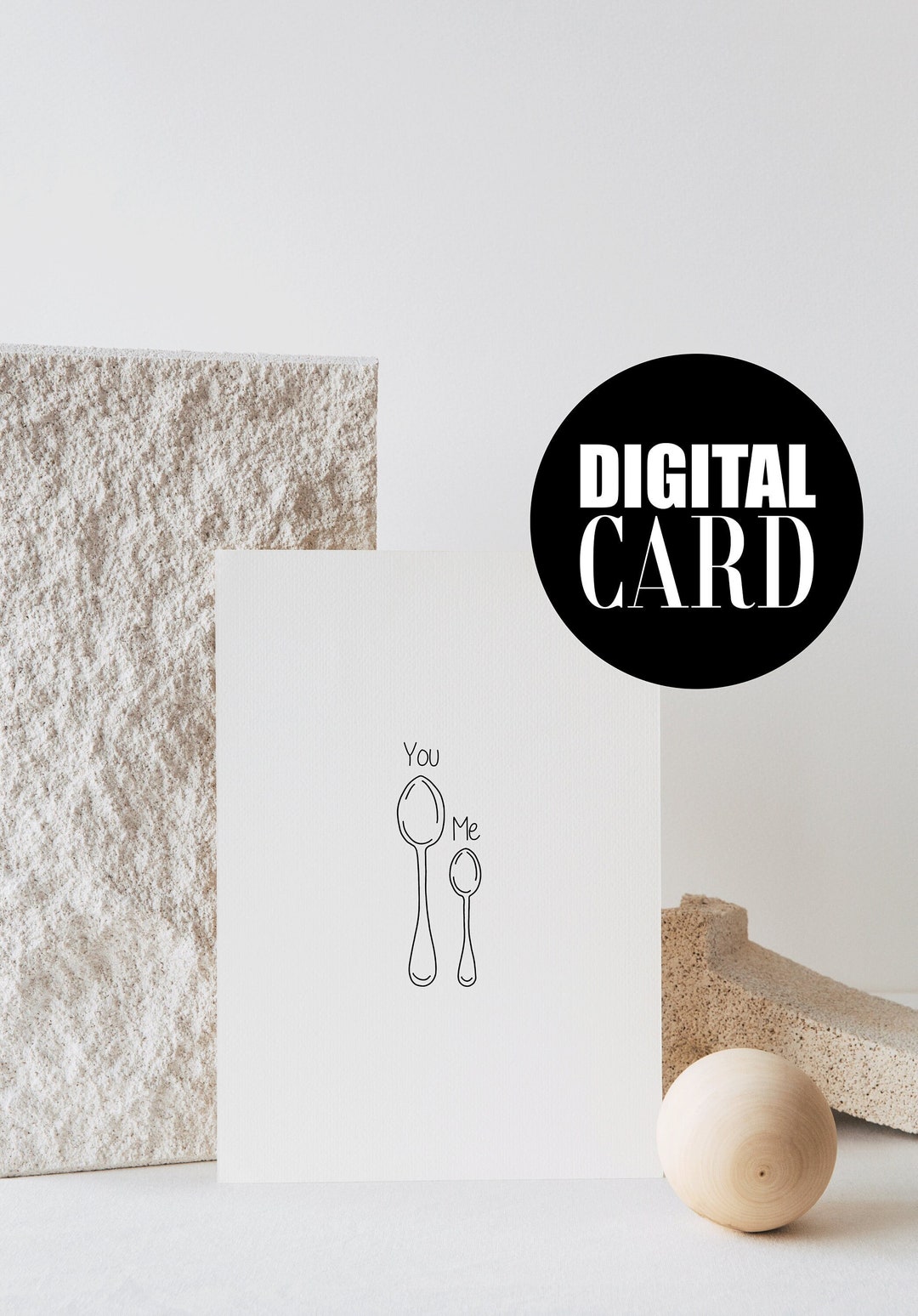 Printable Valentine's Day Card | Big and Little Spoon | Instant ...