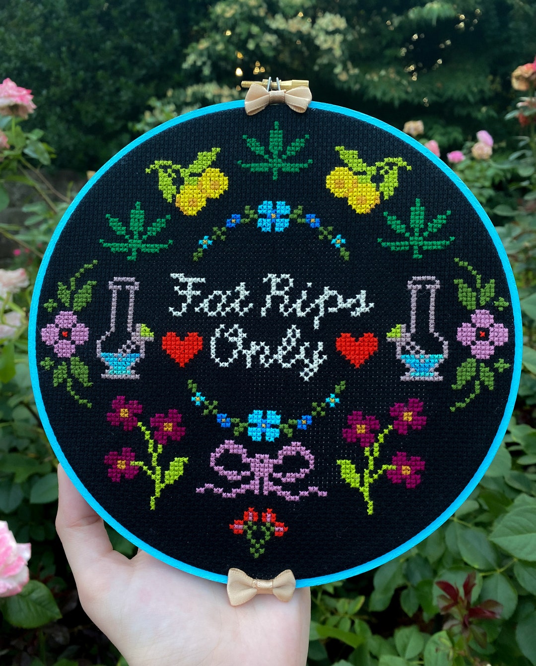 Fat Rips Only Cross Stitch Pattern - PATTERN ONLY! (kitsch, Stoner ...