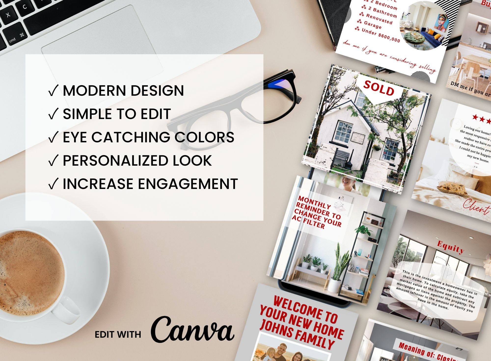 100 Red and Black Real Estate Social Media Posts, Instagram Real Estate ...