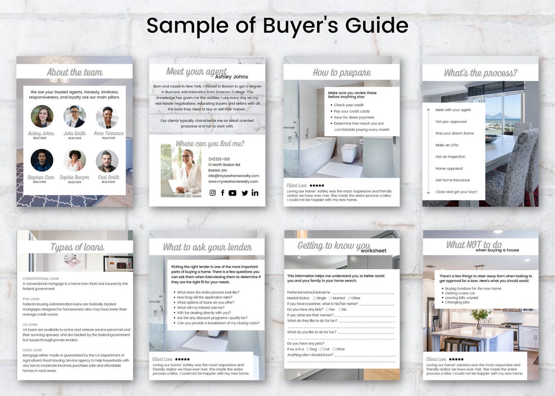 Seller Guide and Buyer Guide Real Estate Bundle Customizable | Etsy