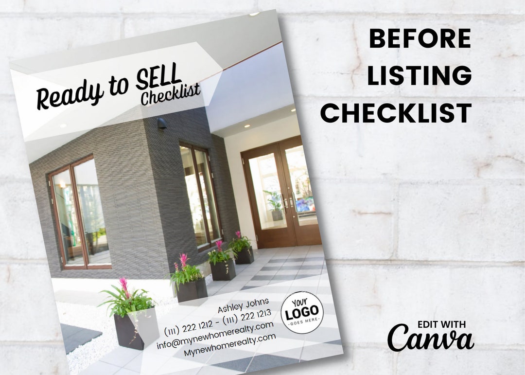 Real Estate Before Listing Checklist, Buyer and Seller Ready to Sell ...
