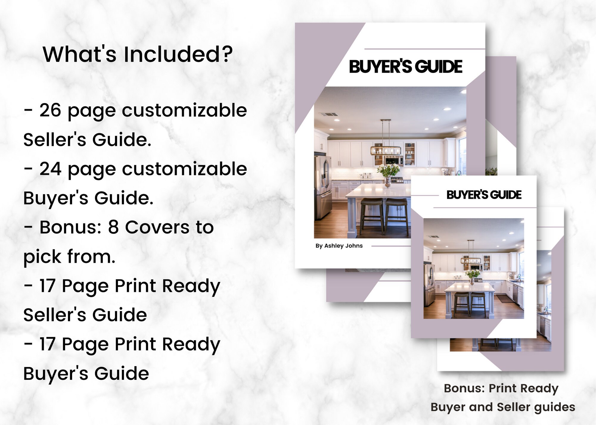 Clean Seller Guide and Buyer Guide Real Estate Bundle, Customizable ...