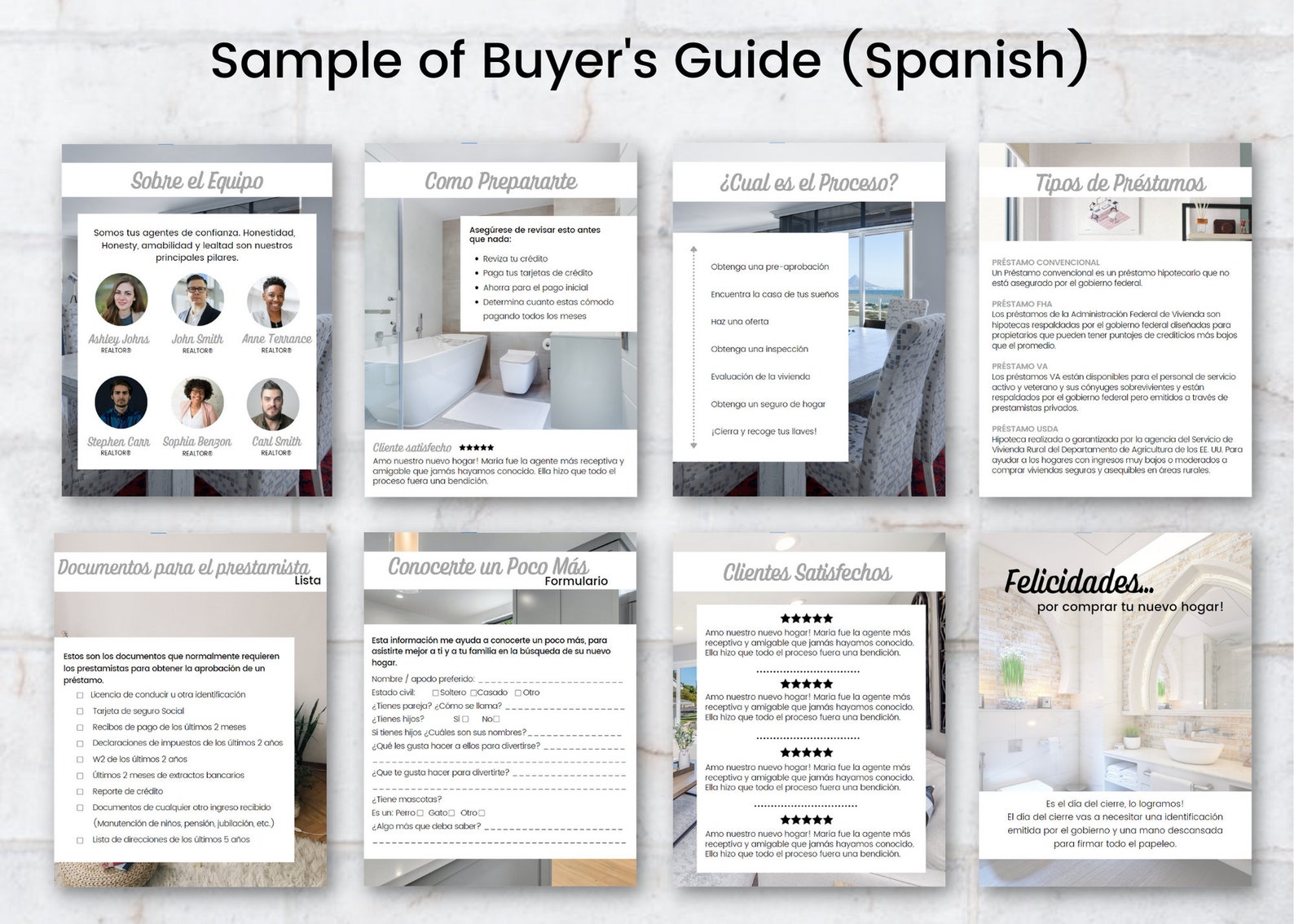 SPANISH Modern Buyer Guide Real Estate Bundle, Customizable Canva ...